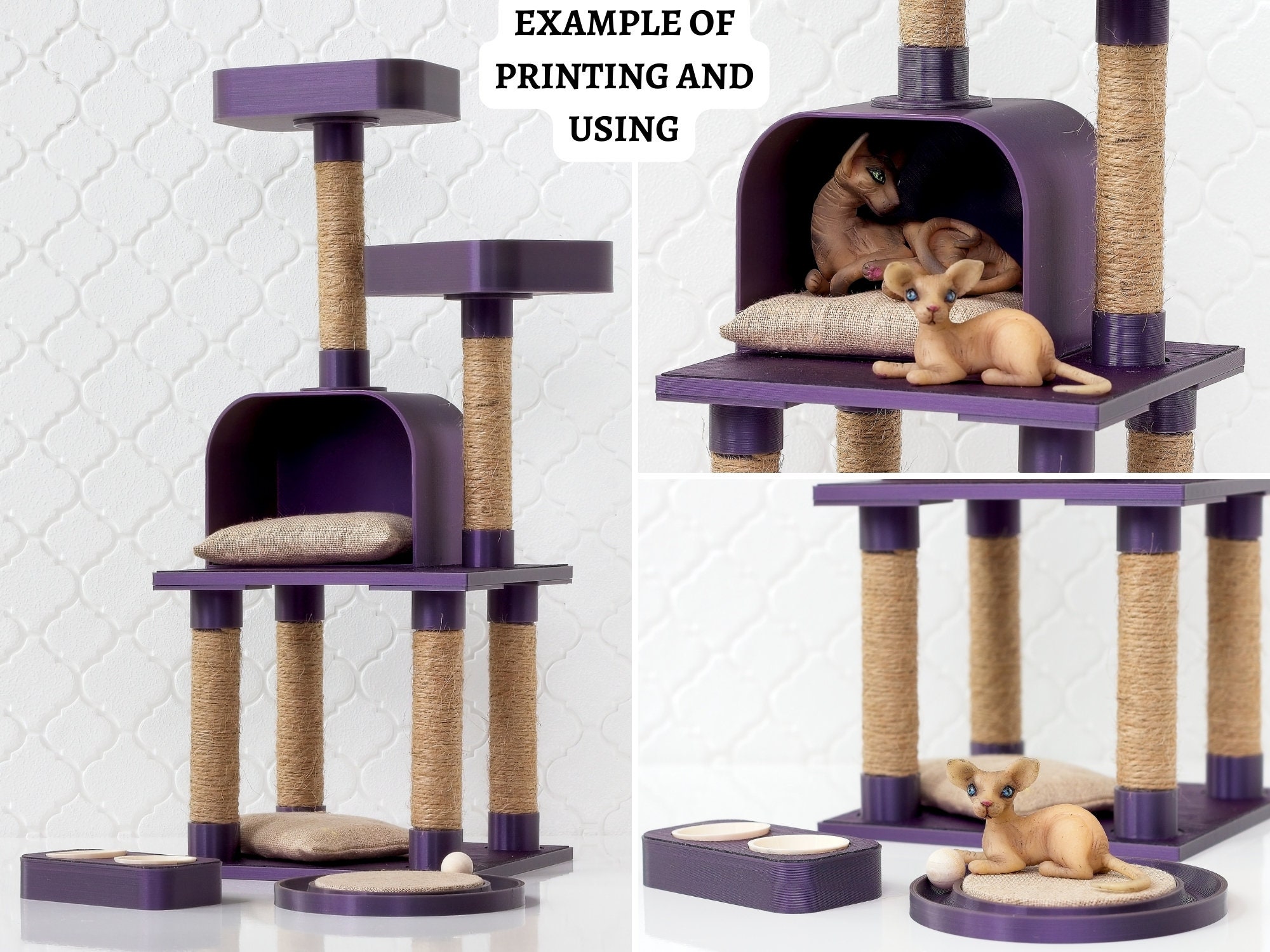Miniature 3D Printable Cat Tree Model - Perfect for Doll and Cat ...
