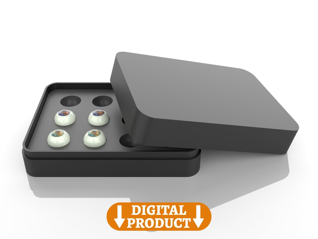 Doll Eye Storage Box - STL Files for 3D Printing - 14mm Eye Organizer ...