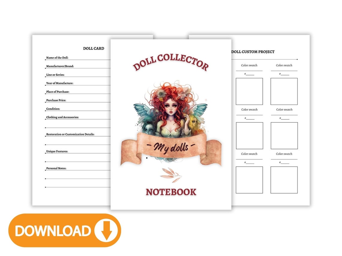Printable Doll Collector's Notebook PDF Comprehensive 46-page Guide for ...