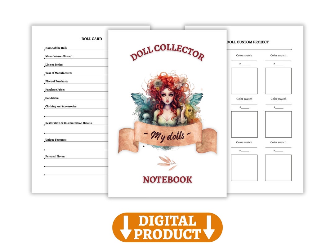 Printable Doll Collector's Notebook PDF | Comprehensive 46-page Guide ...