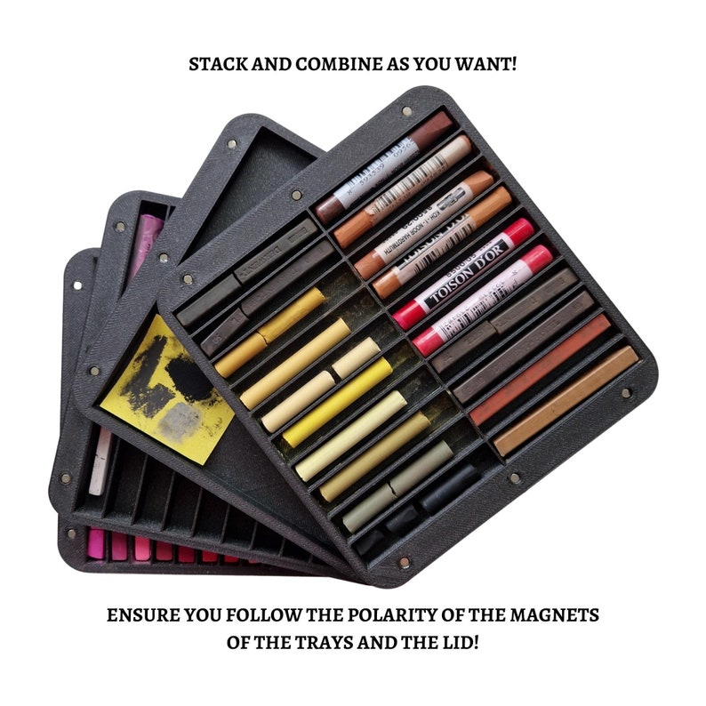 Minimalist Stackable Artist Pastel Boxes Set With Magnetic Lid - STL ...
