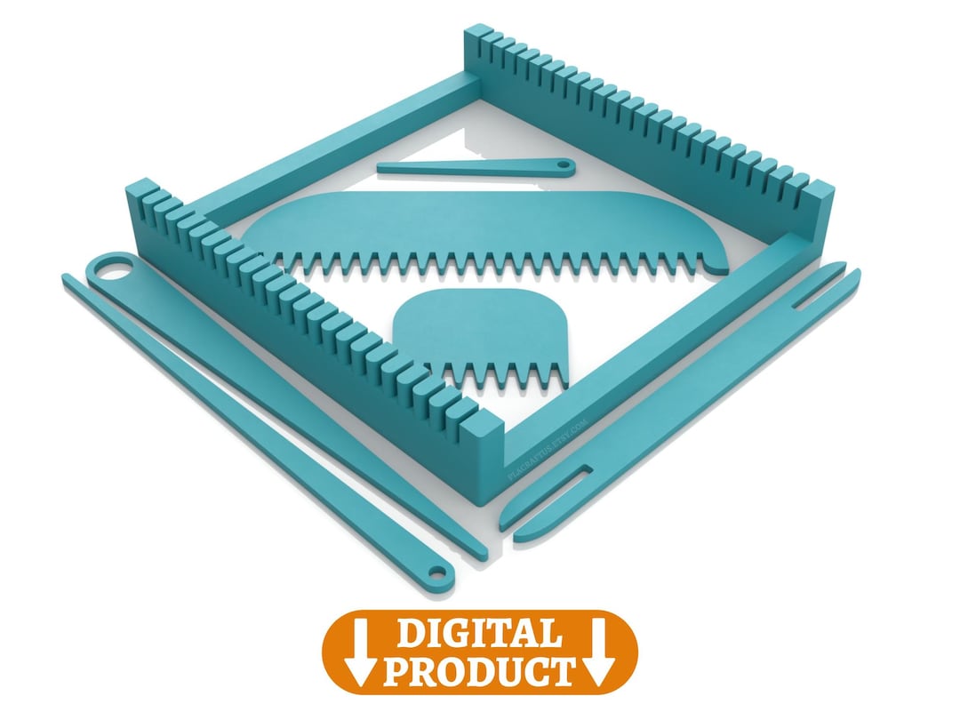 3D Printable Weaving Loom STL Files Set - 18x18cm (7x7in) Loom, Shuttle ...