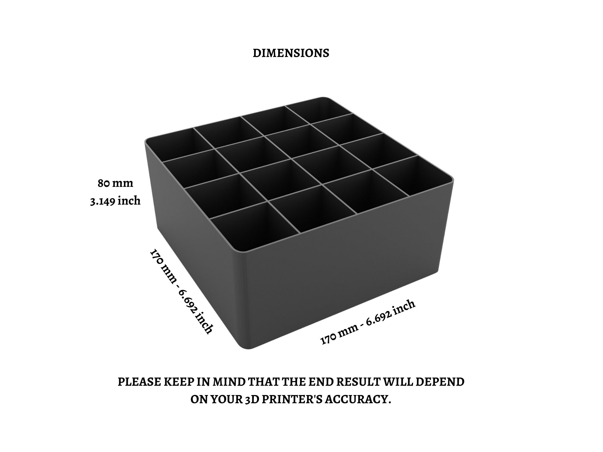 3D Printable STL File Minimalist Desk Organizer 4 X 4 - Etsy