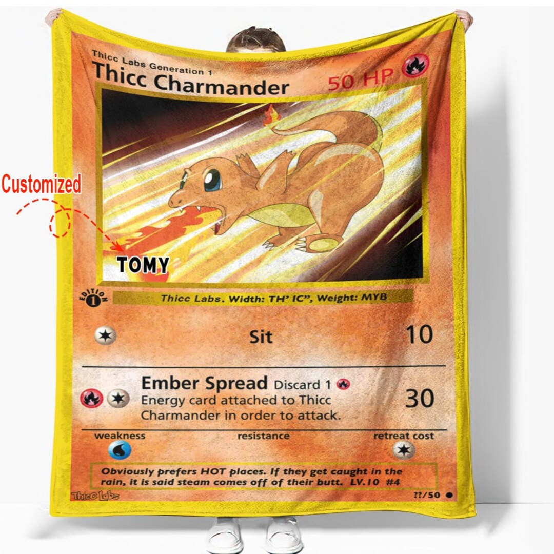 USA Made Customizable Thicc Charmander Themed Quilt Fleece - Etsy