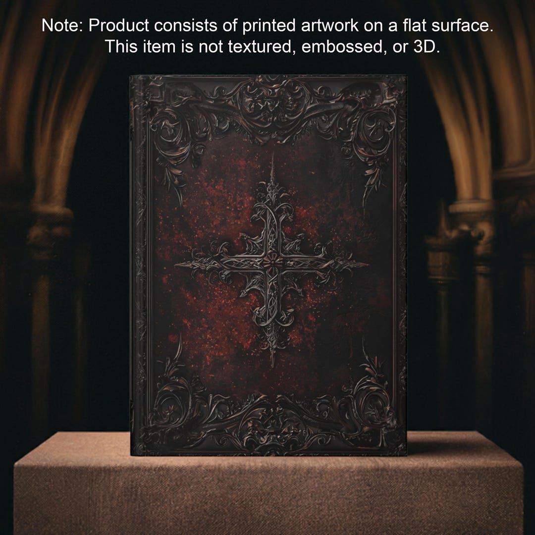 Dark Gothic Cross Notebook With Intricate Red Cover - Etsy
