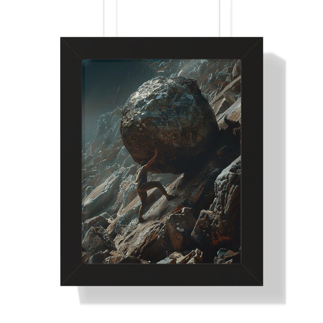 Sisyphus Framed Poster Mythological Art Print for Home and Office Decor ...