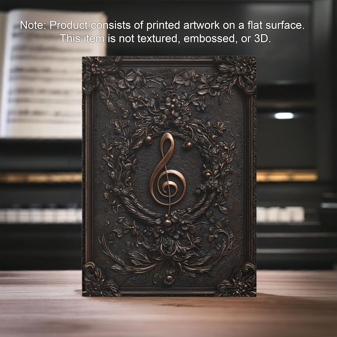 Elegant Floral Treble Clef Hardcover Notebook - Perfect for Music ...