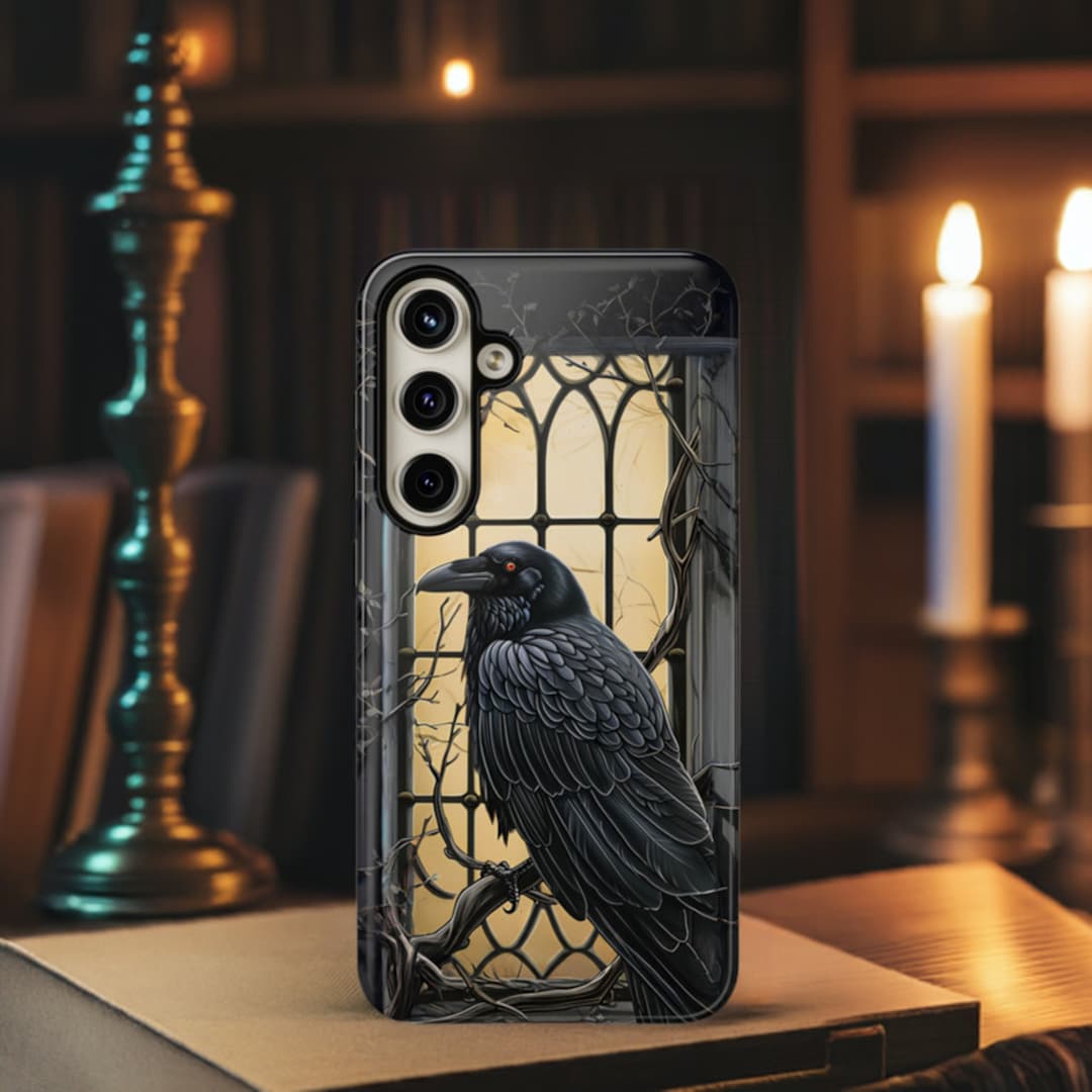 Gothic Raven Phone Case: Edgar Allan Poe Inspired Design - Etsy