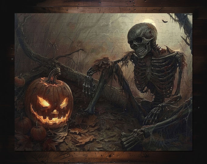 Spooky Skeleton Skull Halloween Game Puzzle for Adults 1000 Piece ...