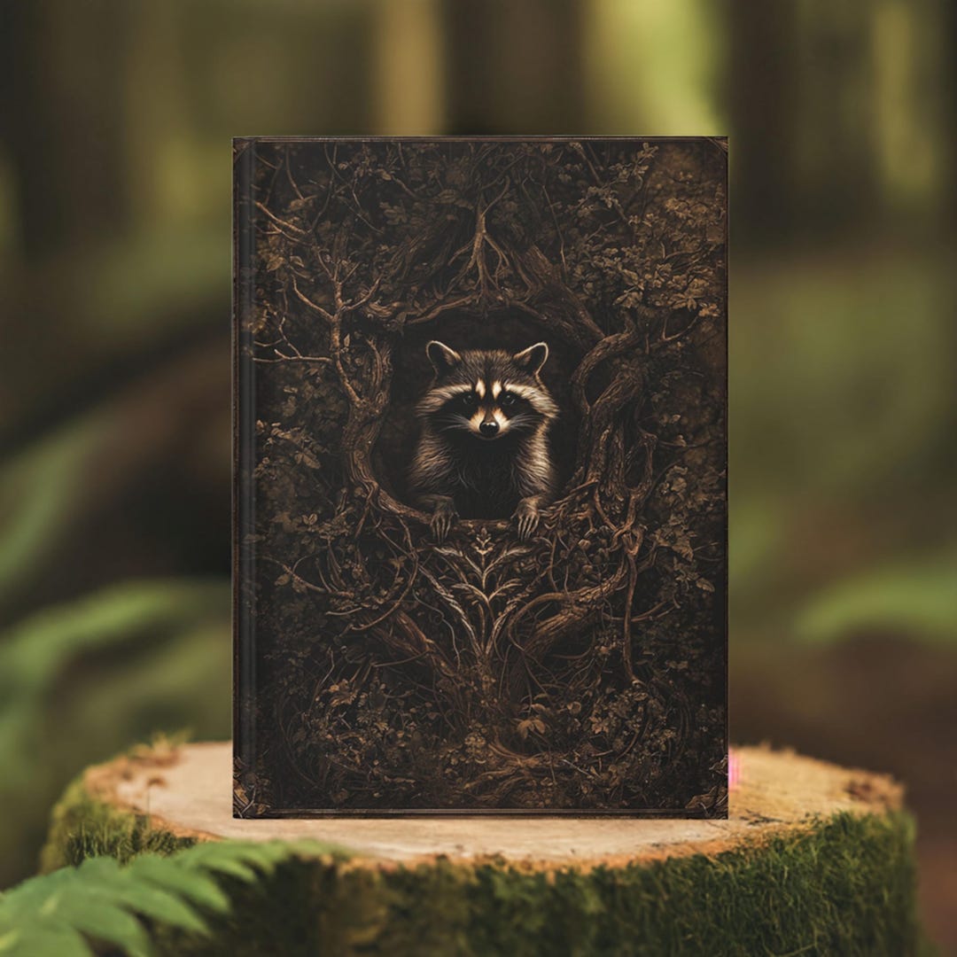 Rustic Raccoon Hardcover Journal - Etsy