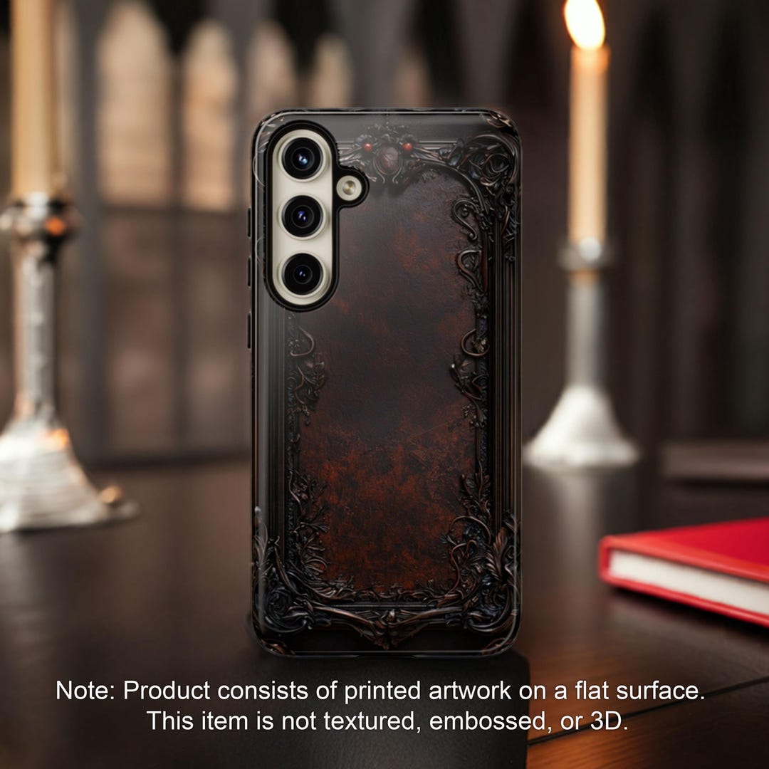 Gothic Ornate Leather-inspired Phone Case - Dark Aesthetic Cover for ...