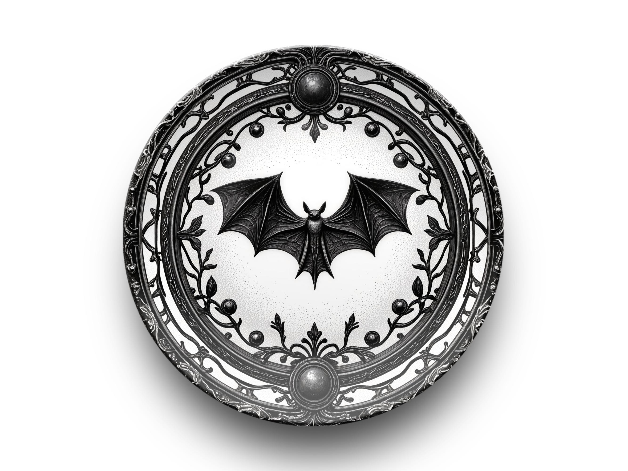 Gothic Bat Decorative Plate - Dark Victorian Winged Creature Design - Etsy