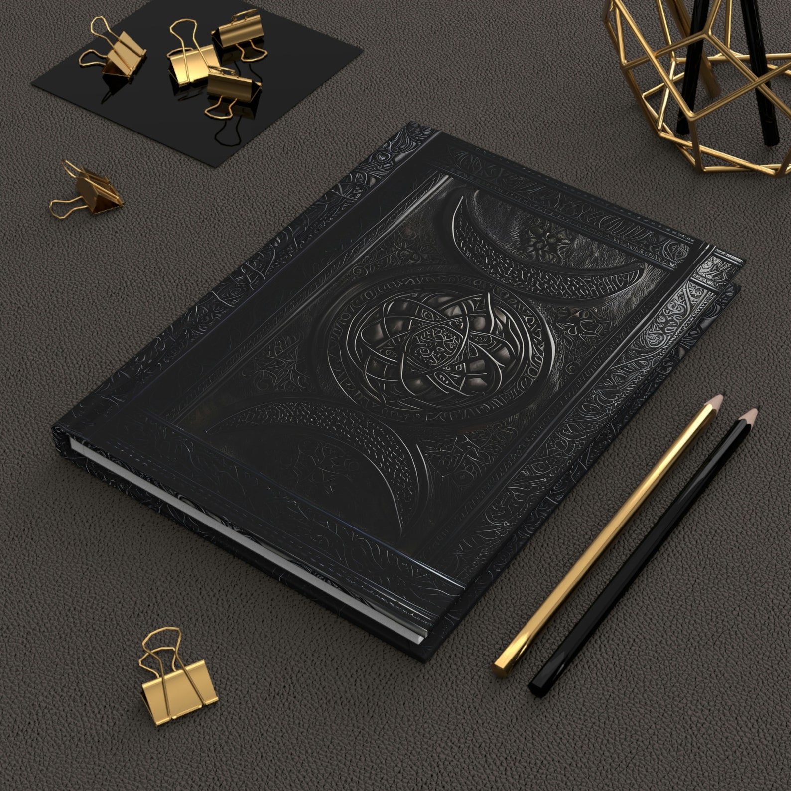 Black Triple Moon Goddess Hardcover Notebook – Mystical Journal for ...