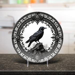 Gothic Raven Dinner Plate – Dark Vintage Victorian Decor - Etsy