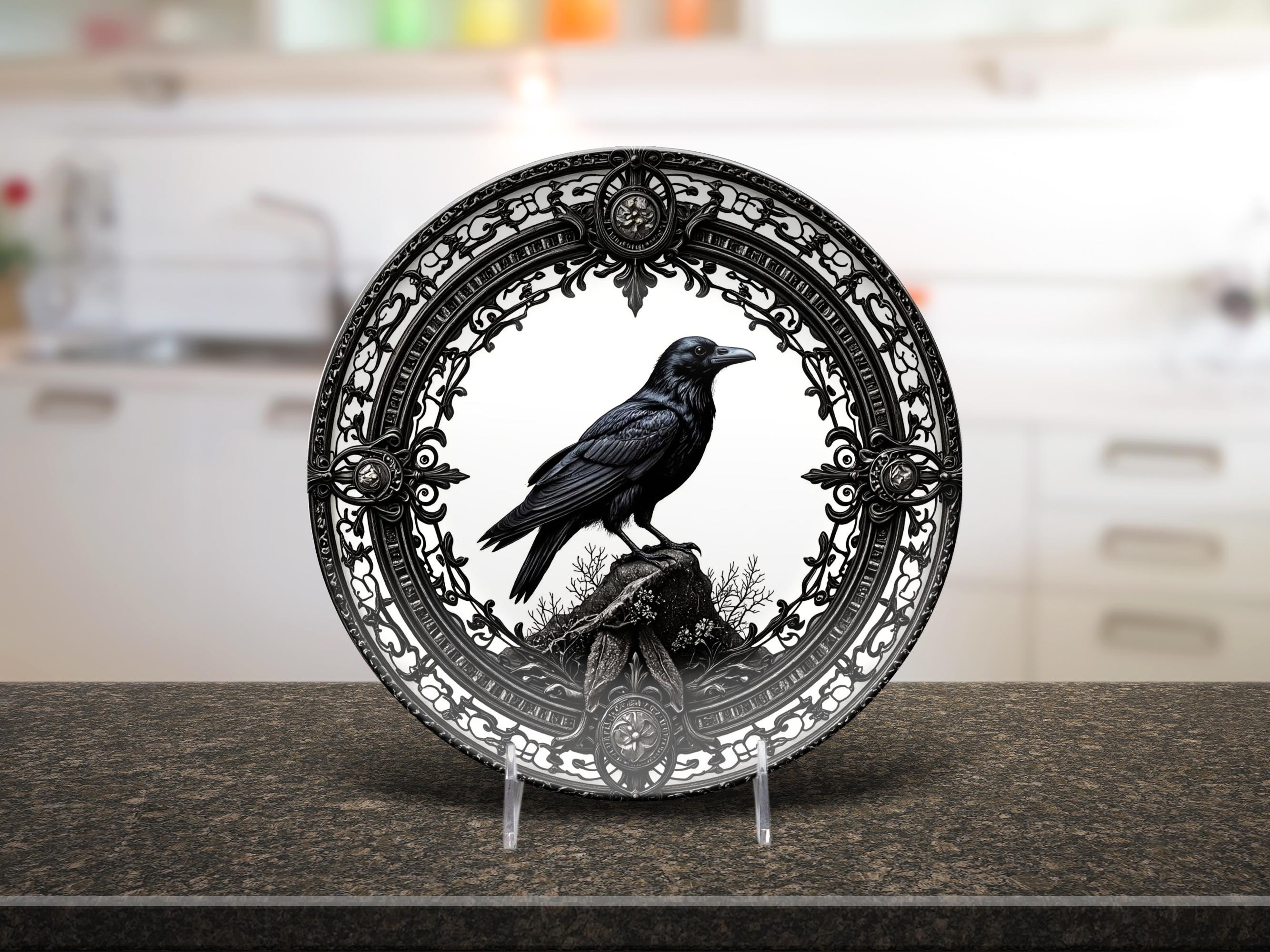 Gothic Raven Dinner Plate – Dark Vintage Victorian Decor - Etsy