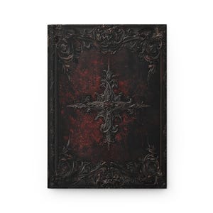 Dark Gothic Cross Notebook With Intricate Red Cover - Etsy