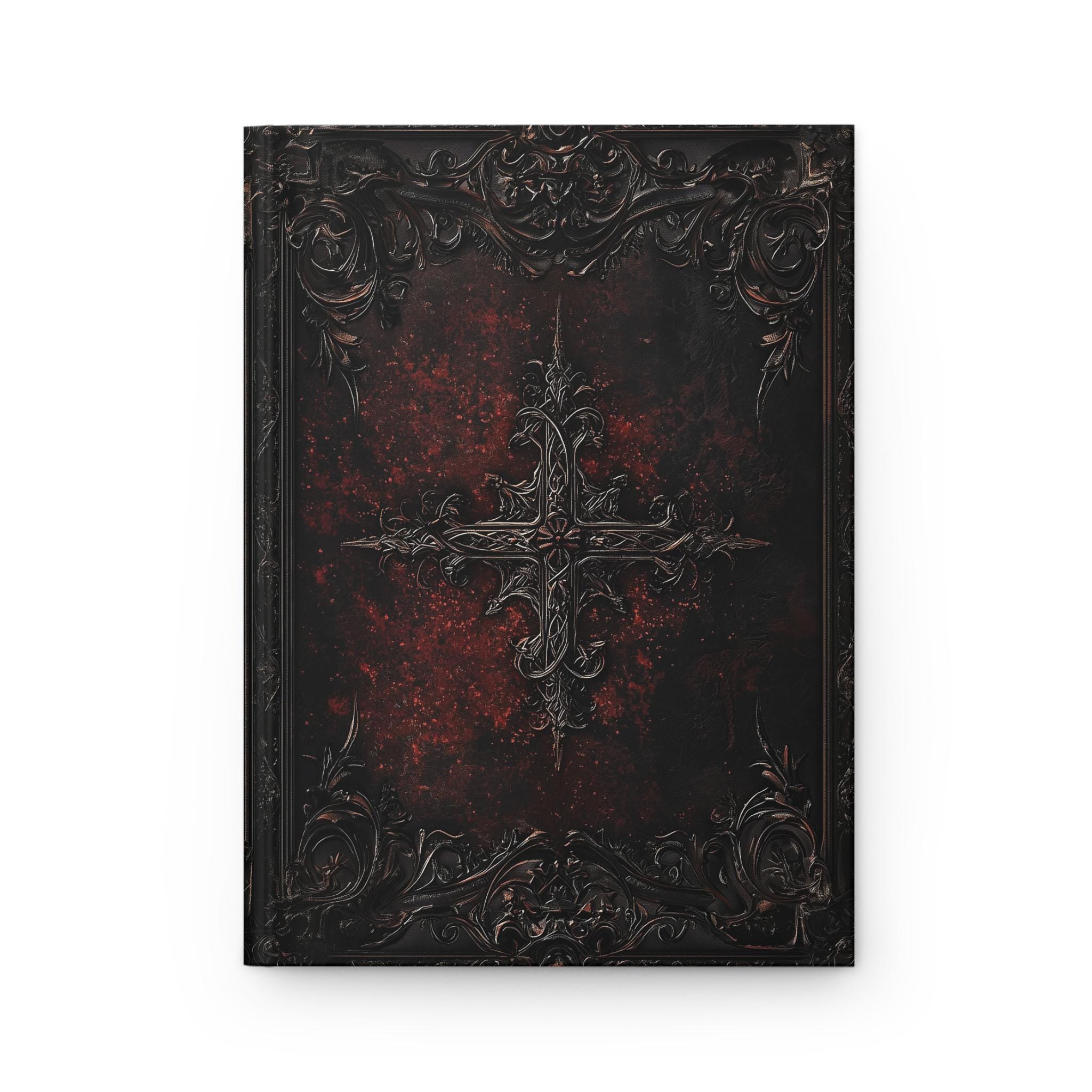 Dark Gothic Cross Notebook With Intricate Red Cover - Etsy