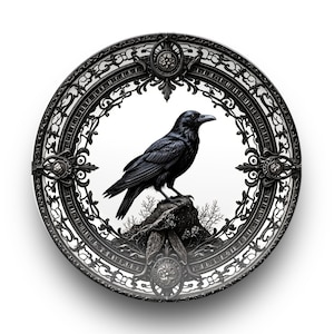 Gothic Raven Dinner Plate – Dark Vintage Victorian Decor - Etsy