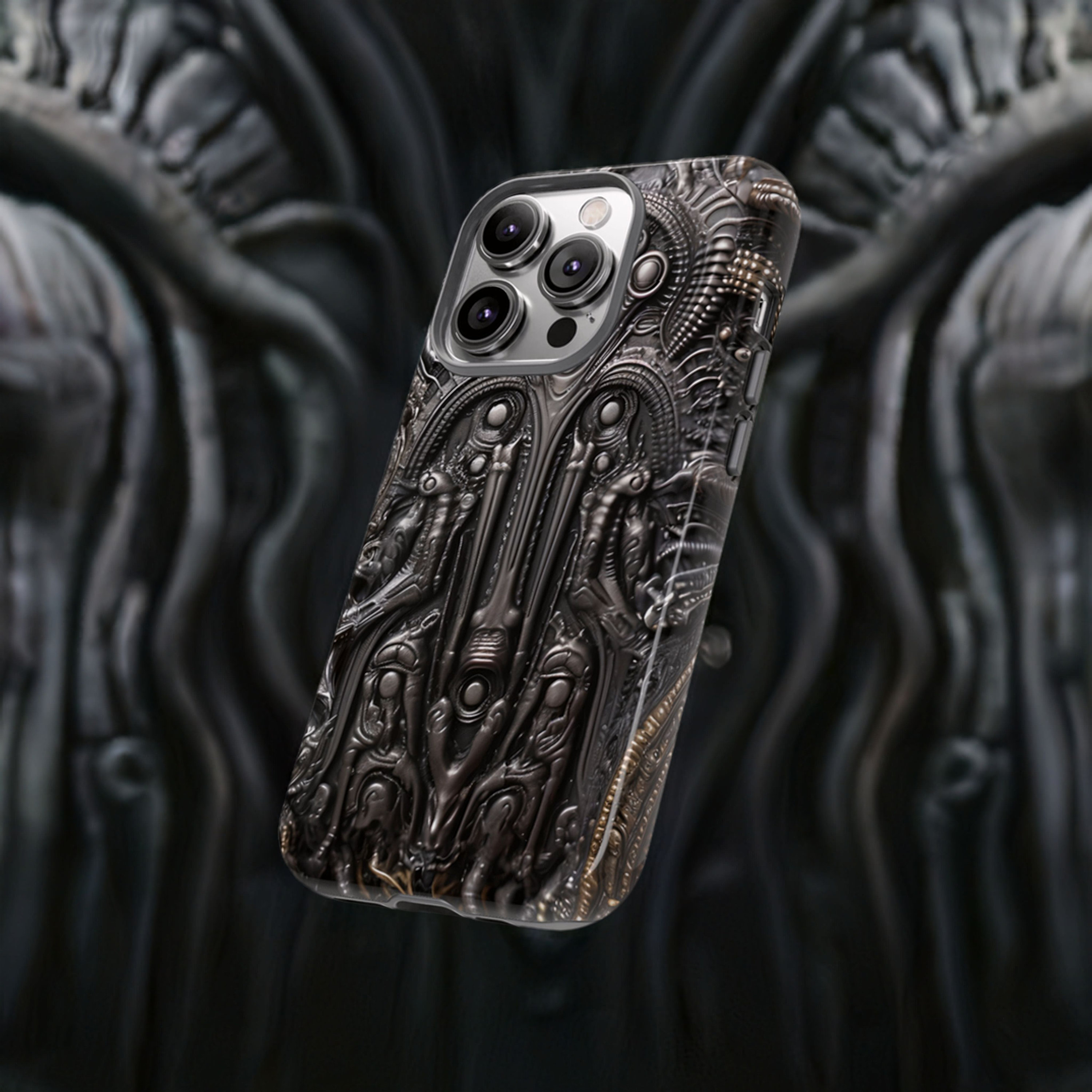 Biomechanical Horror Phone Case: Dark Sci-fi Art - Etsy