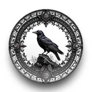 Gothic Raven Dinner Plate – Dark Vintage Victorian Decor - Etsy