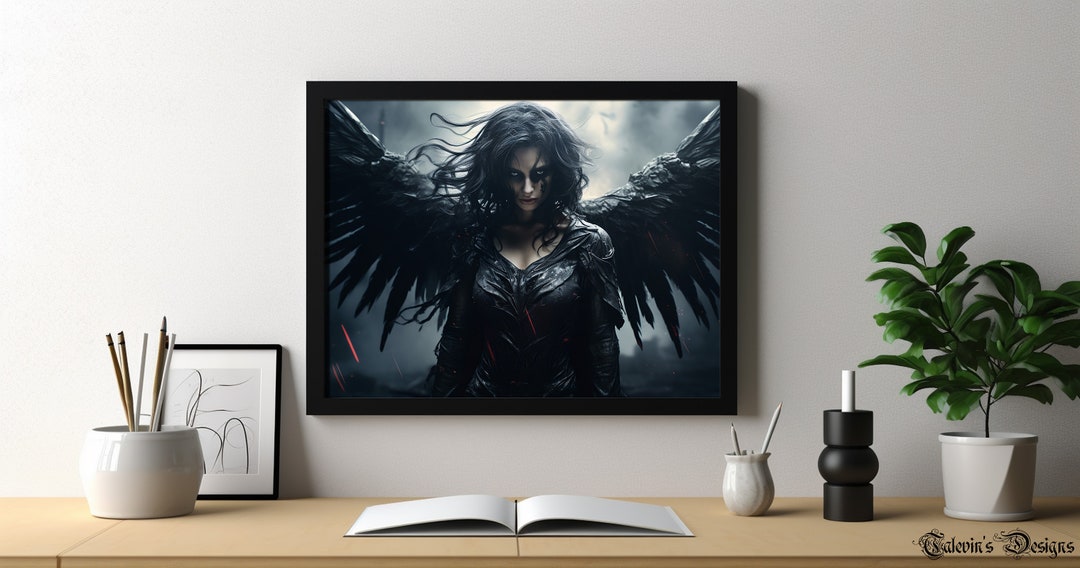 Printable Artwork, the Dark Angel, Fantasy Art Horror Art Angelic ...