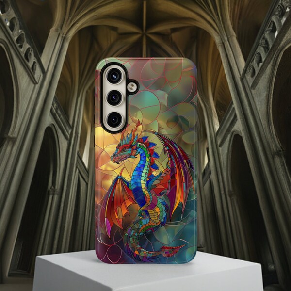 Pixel Stained Glass Dragon Phone Case - Etsy