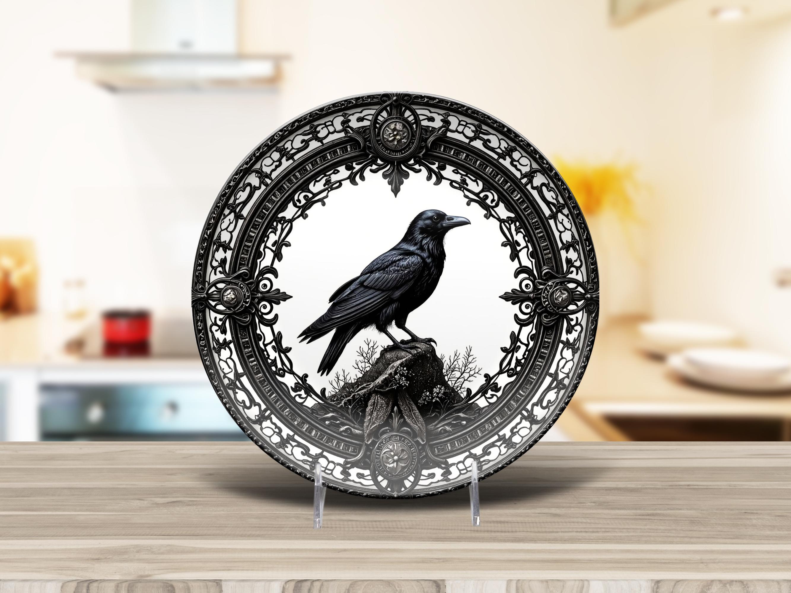 Gothic Raven Dinner Plate – Dark Vintage Victorian Decor - Etsy
