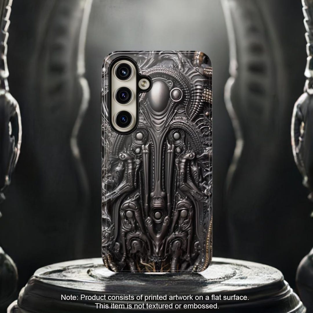 Biomechanical Horror Phone Case: Dark Sci-fi Art - Etsy