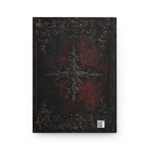 Dark Gothic Cross Notebook With Intricate Red Cover - Etsy