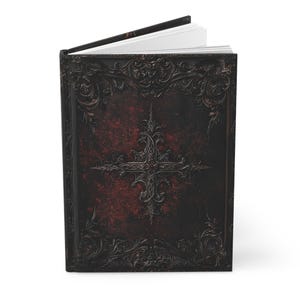 Dark Gothic Cross Notebook With Intricate Red Cover - Etsy