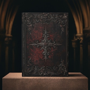 Dark Gothic Cross Notebook With Intricate Red Cover - Etsy