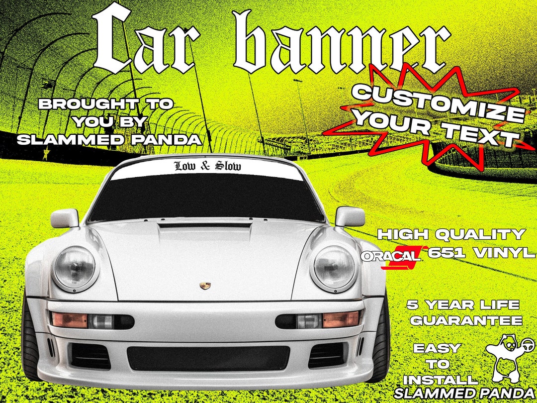 Car Banner for Windshield L Personalized Window Sticker L Custom Vinyl ...