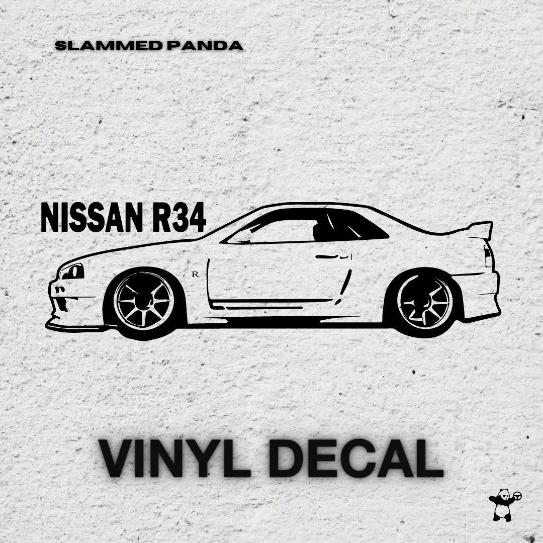 NISSAN R34 Vinyl Decal Car Sticker Nissan Logo Decal Car Enthusiast ...