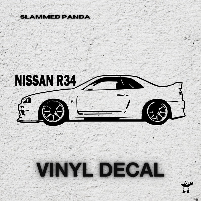 NISSAN R34 Vinyl Decal Car Sticker Nissan Logo Decal Car Enthusiast ...