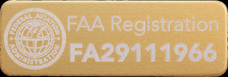 FAA Registration Plate for Drones, for American FA Registration Number ...