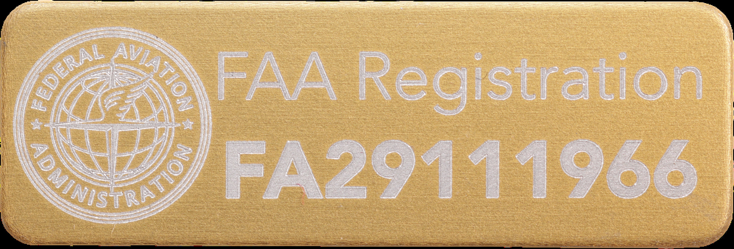 FAA Registration Plate for Drones, for American FA Registration Number ...