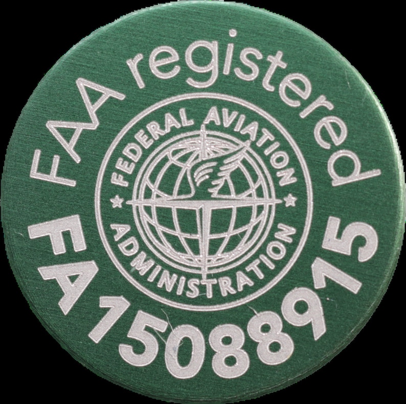 FAA Registration Plate for Drones, for American FA Registration Number ...