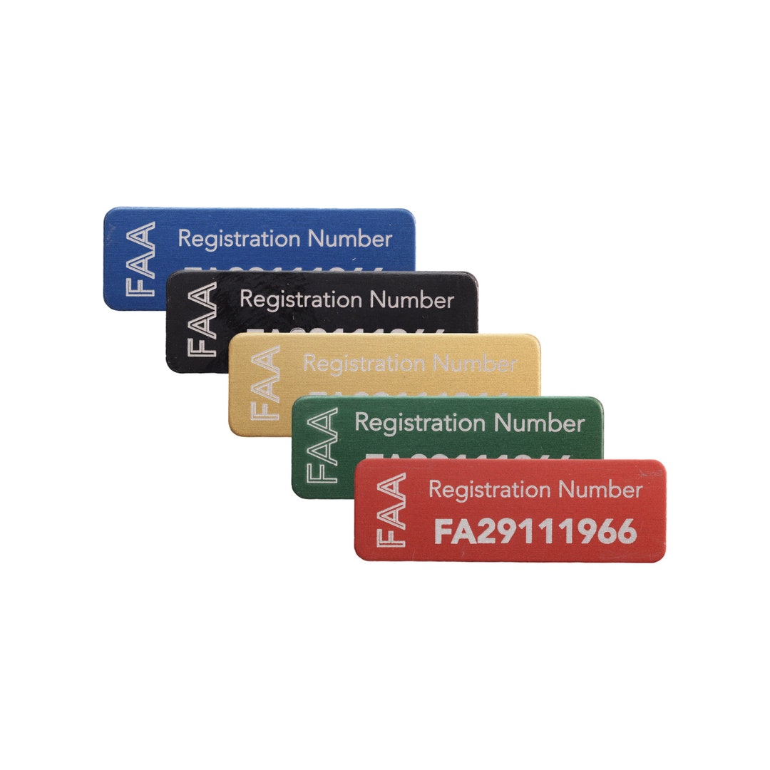 FAA Registration Plate for Drones, for American FA Registration Number ...