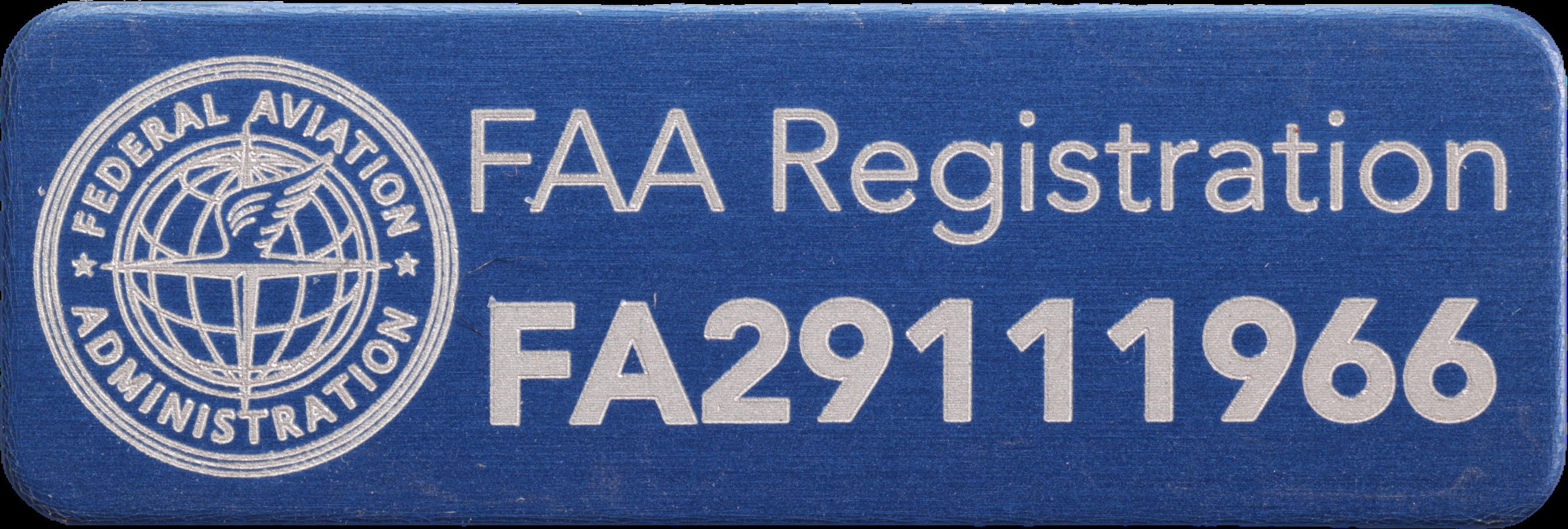 FAA Registration Plate for Drones, for American FA Registration Number ...