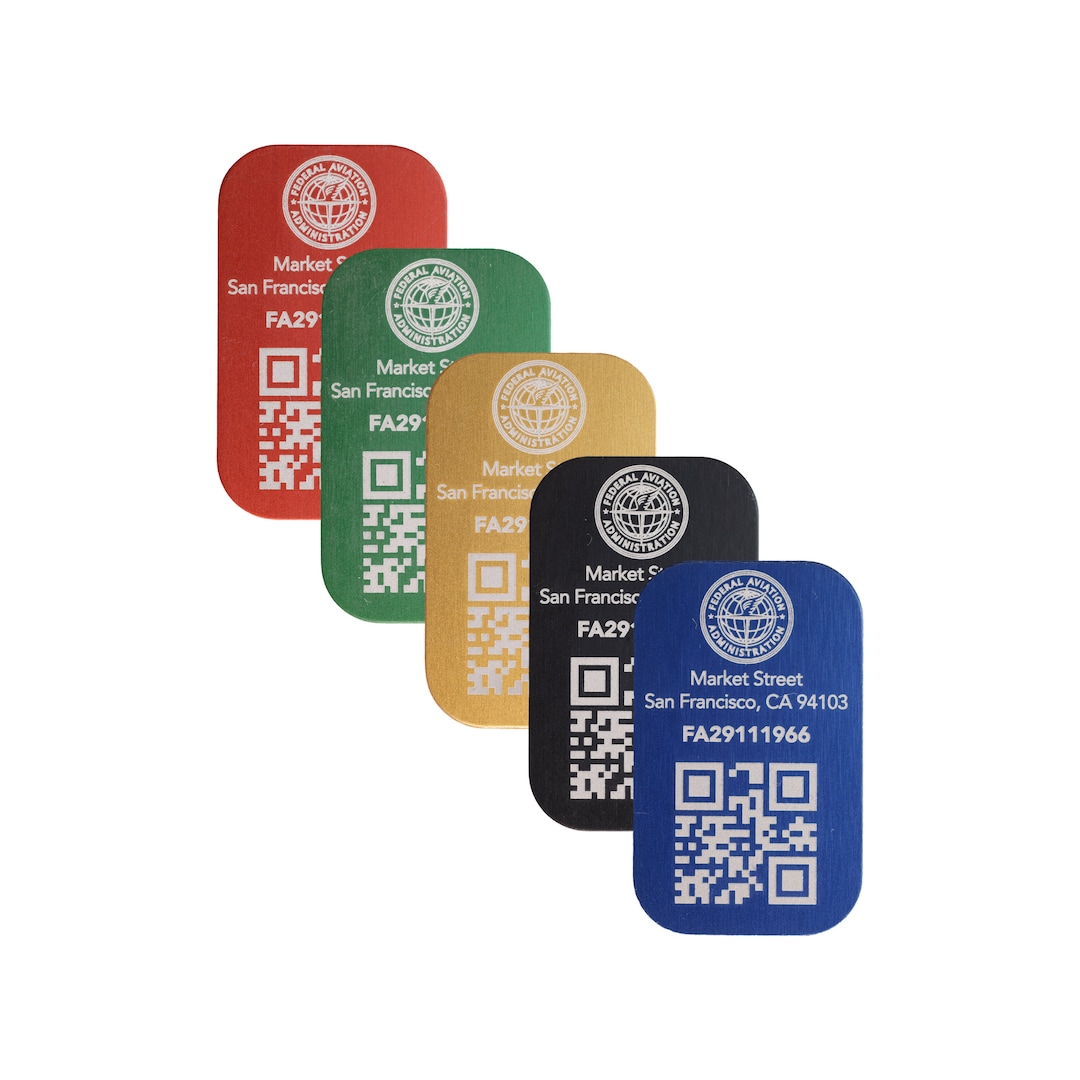 FAA Registration Plate for Drones, QR Code With 2 Address Lines, 31 X ...