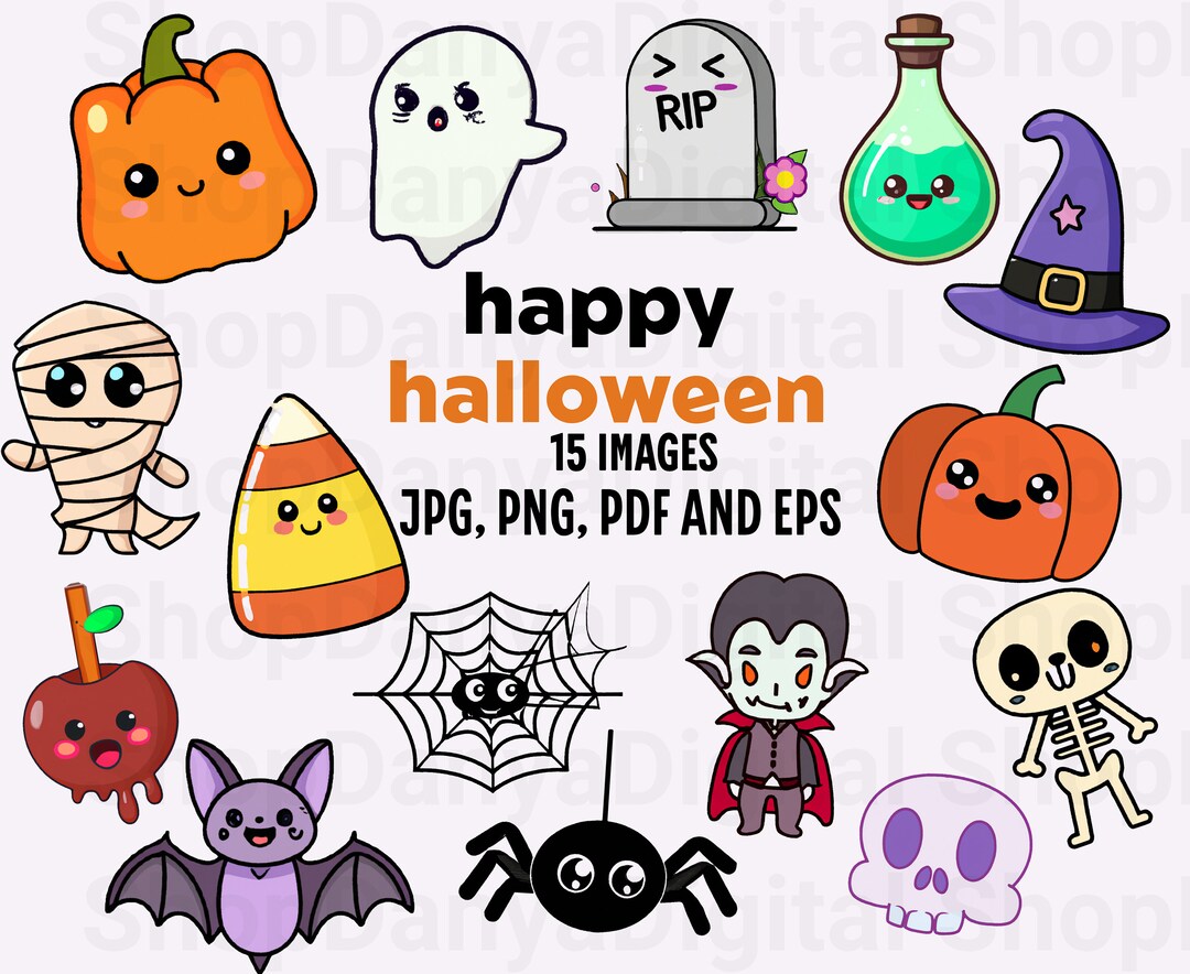 Cute Halloween Clipart Kawaii Halloween PNG Download Halloween Party ...