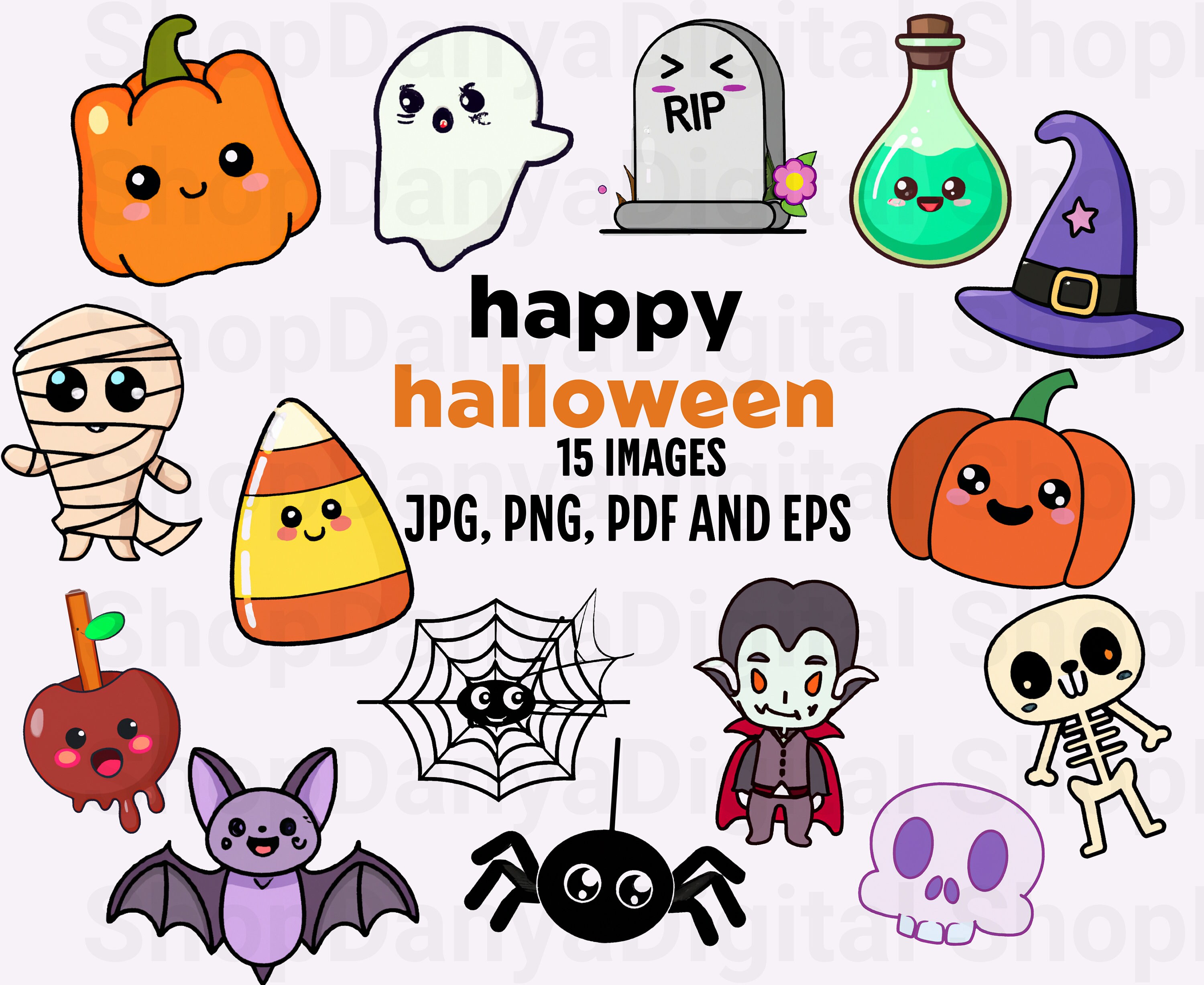 Cute Halloween Clipart Kawaii Halloween PNG Download Halloween Party ...