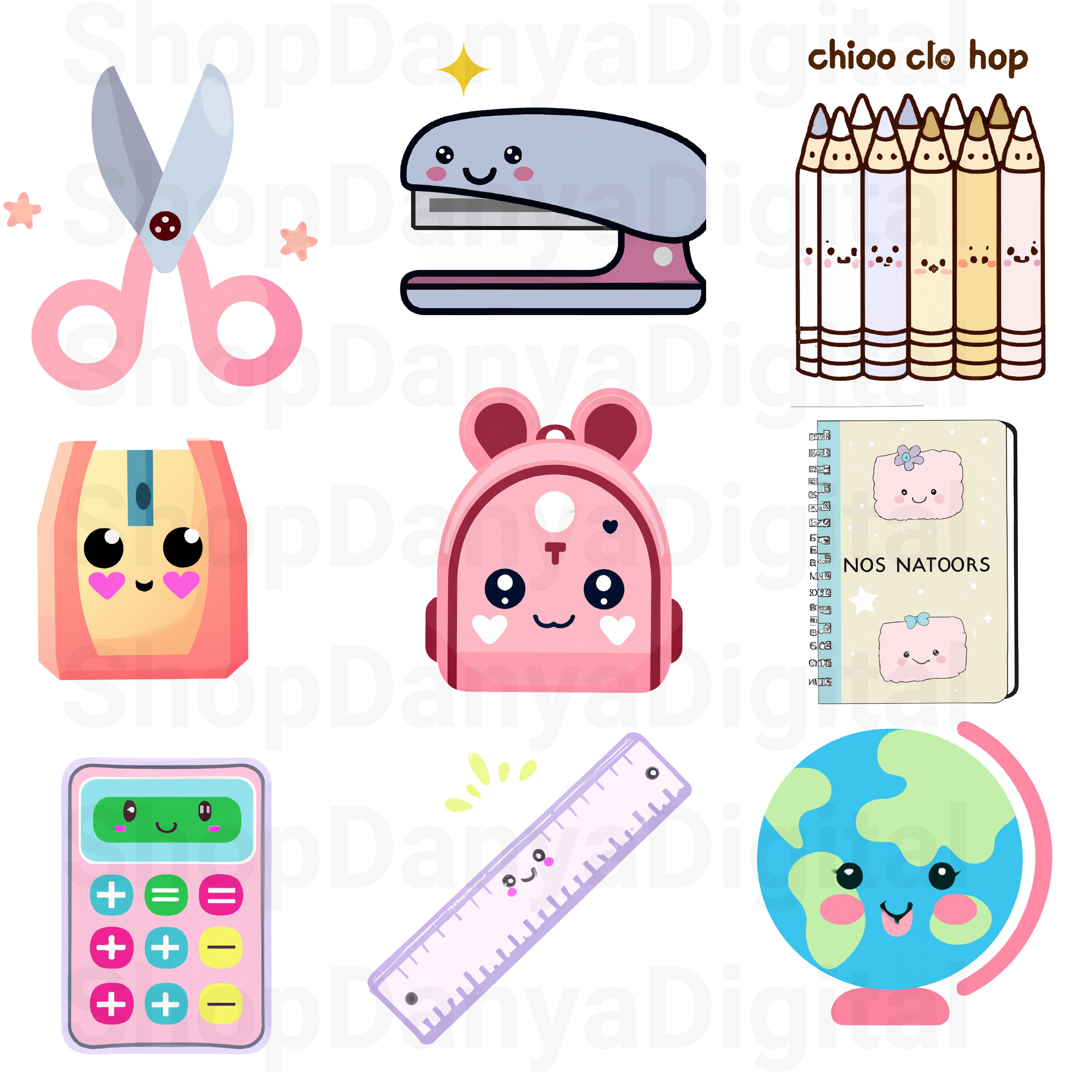 Back to School Clipart Bundle Cute Kids and Teachers Art Kawaii School ...