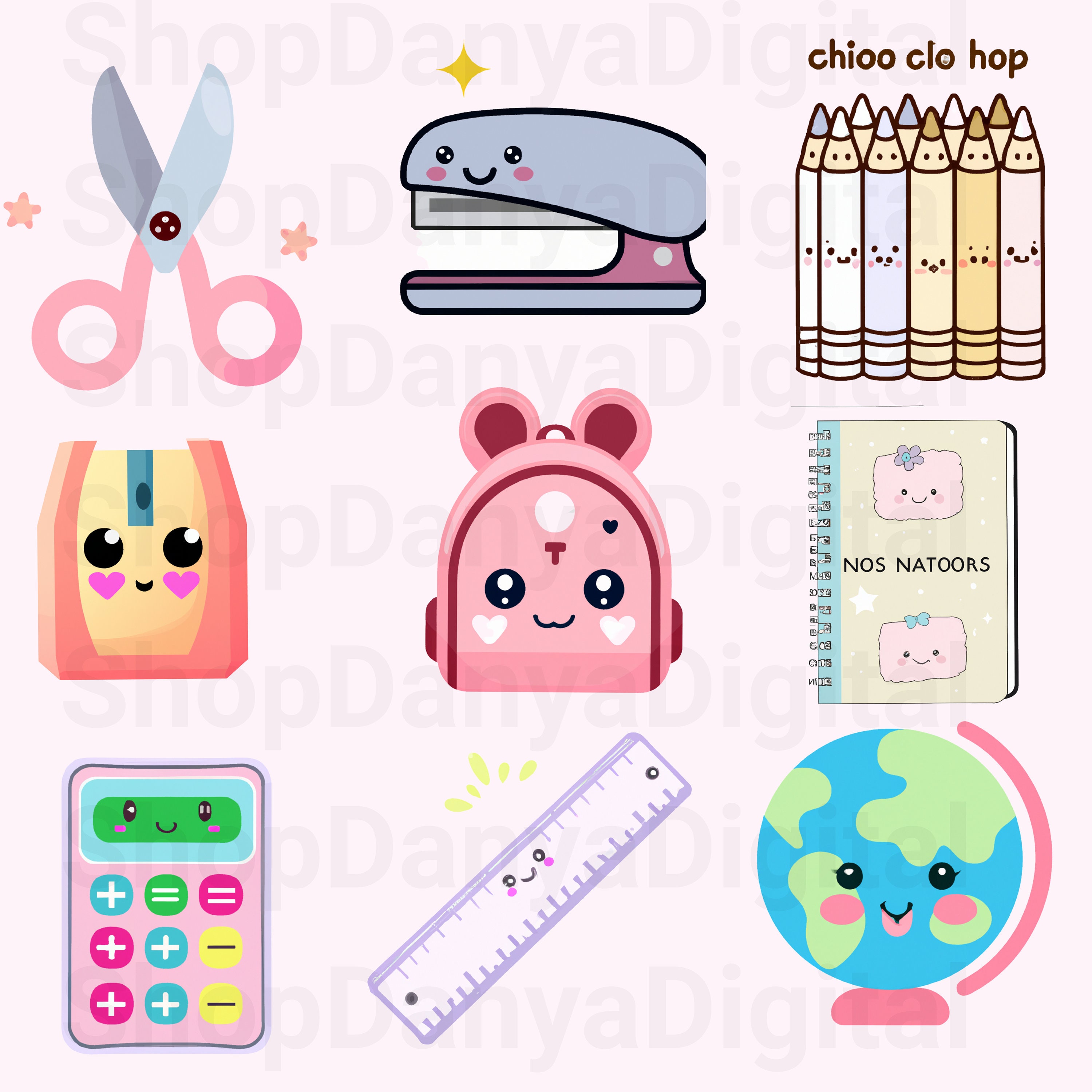 Back to School Clipart Bundle Cute Kids and Teachers Art Kawaii School ...