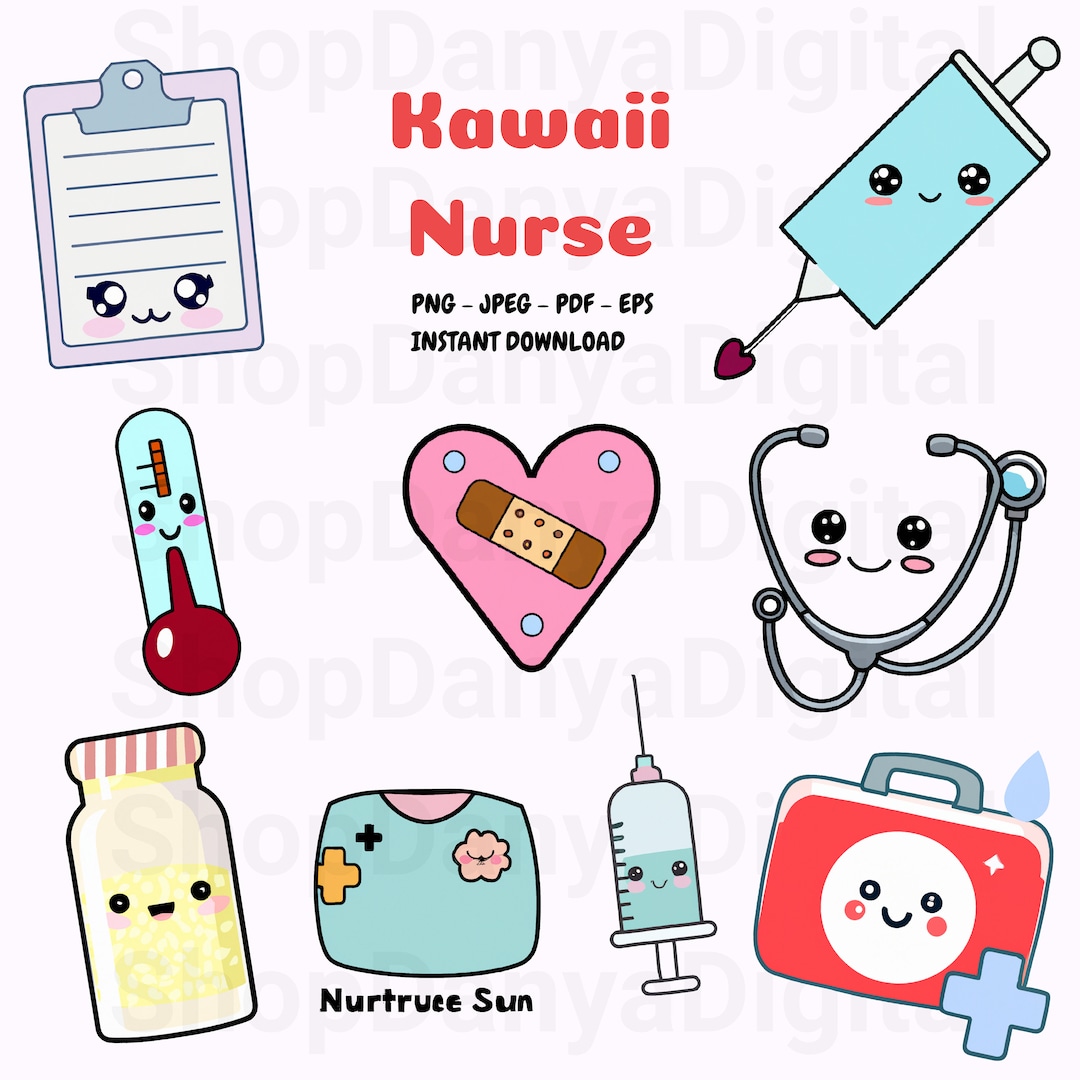 Kawaii Hospital Medical & Nurse Digital Clipart - Cute Medical Clipart ...