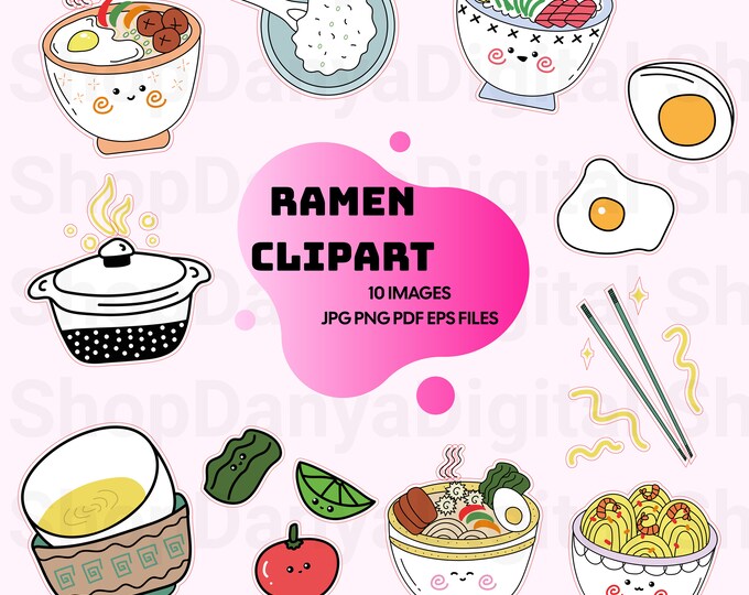 Ramen Clipart Kawaii Ramen Clipart, Japanese Food Noodle Clipart Asian ...