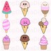 Kawaii Ice Cream Clipart Bundle Cone Clipart Ice Cream Scoop Ice Cream ...