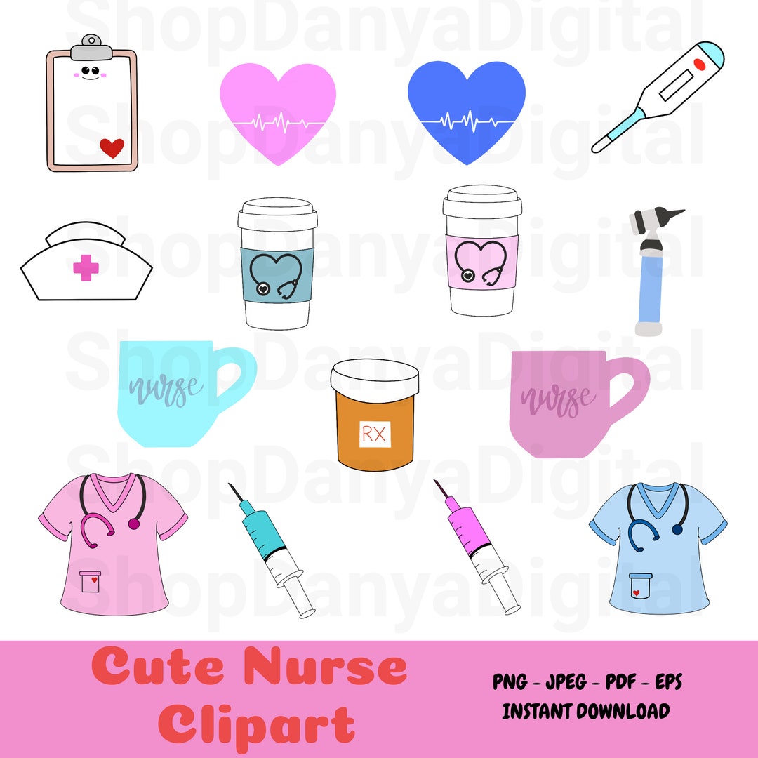 Nurse Clipart Bundle Nurse Hospital Medical Clipart Set of - Etsy