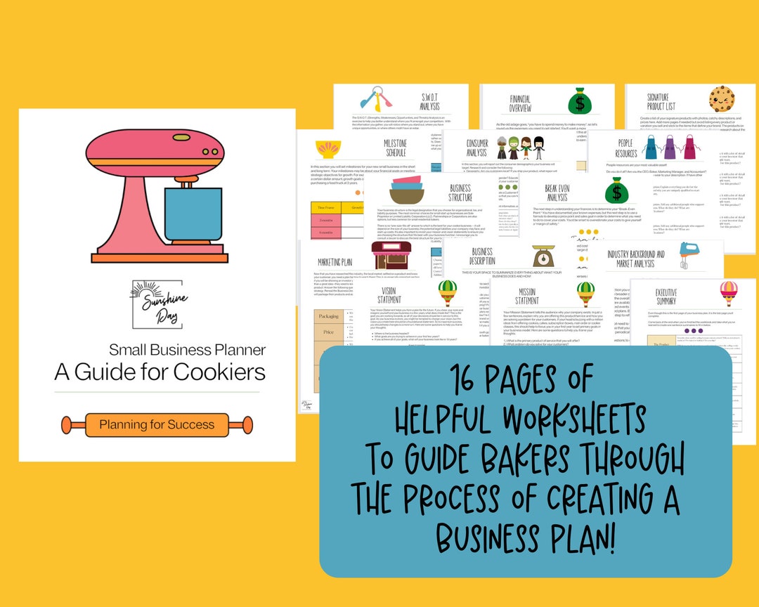 Small Business Plan for Cookie Entrepreneurs Editable Template - Etsy