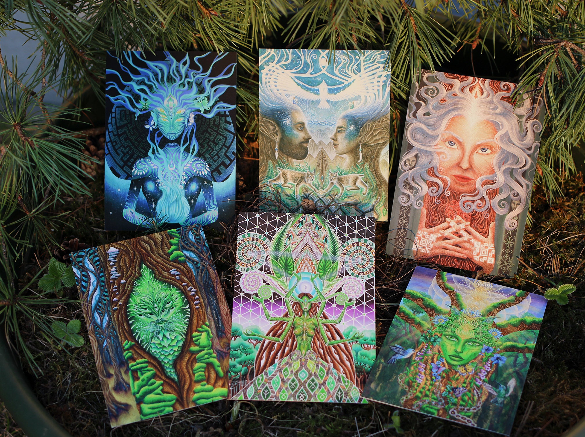 Jenga Green Insect Spirit Art Print, Green Nature Goddess, Wicca Altar ...